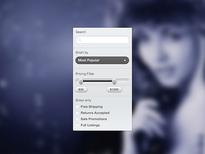 Sidebar e-commerce filter by Hendra Gunawan on Dribbble