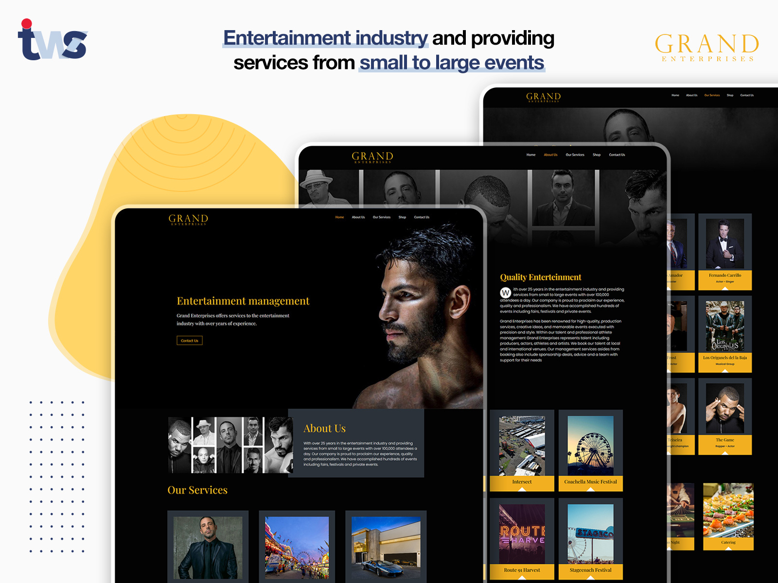 Grand Ent Website by Tekki Web Solutions Inc. on Dribbble