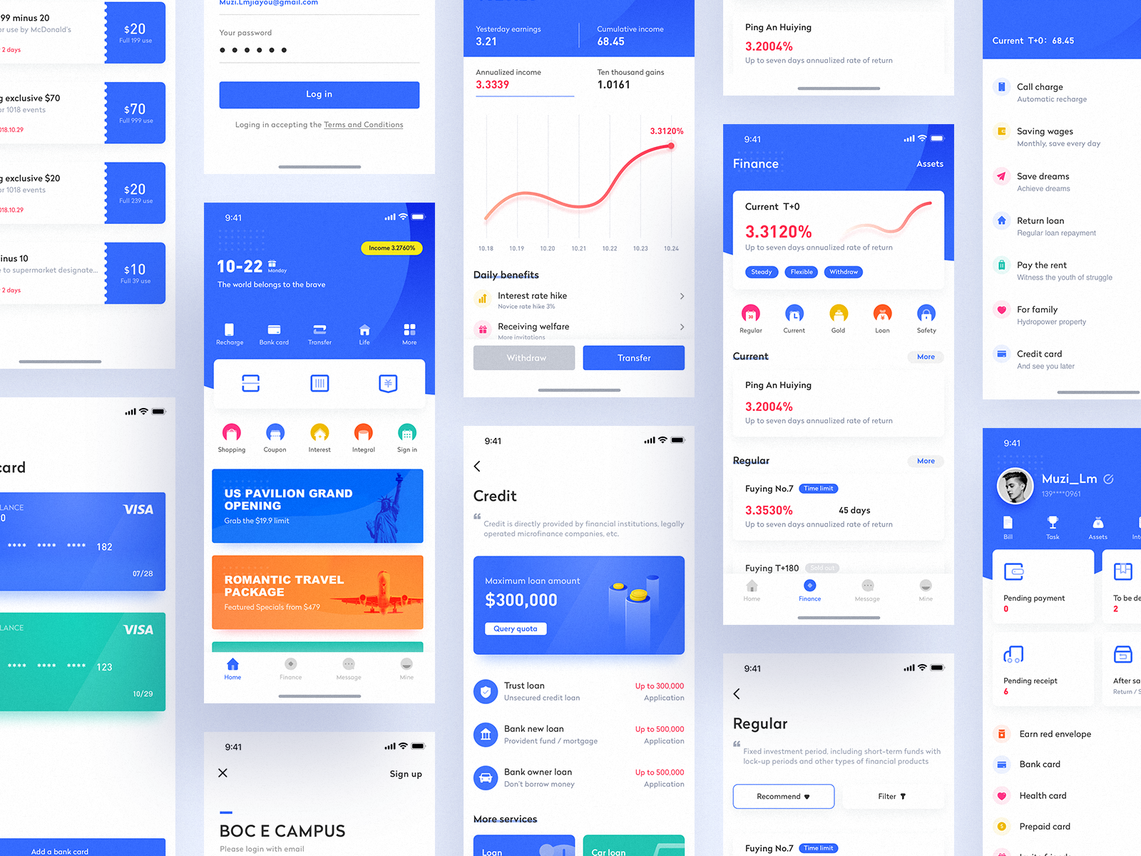 Wallet app interface design - 3 by 𝙈𝙪𝙯𝙞 for BestDream on Dribbble