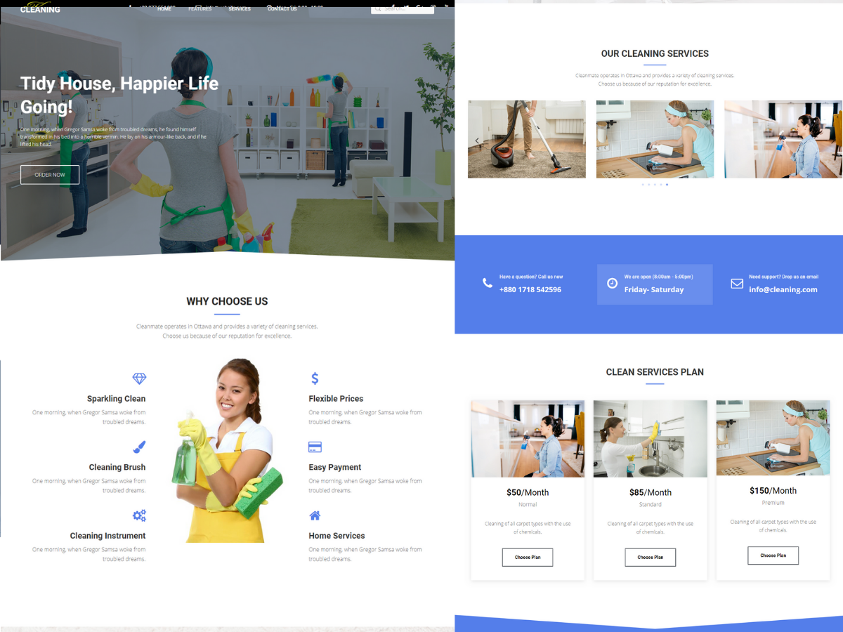 Cleaning Website Design by khairuzzaman Mridha on Dribbble