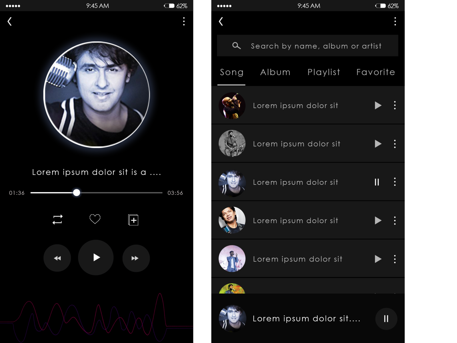Music app ui by Sanghita Debnath on Dribbble