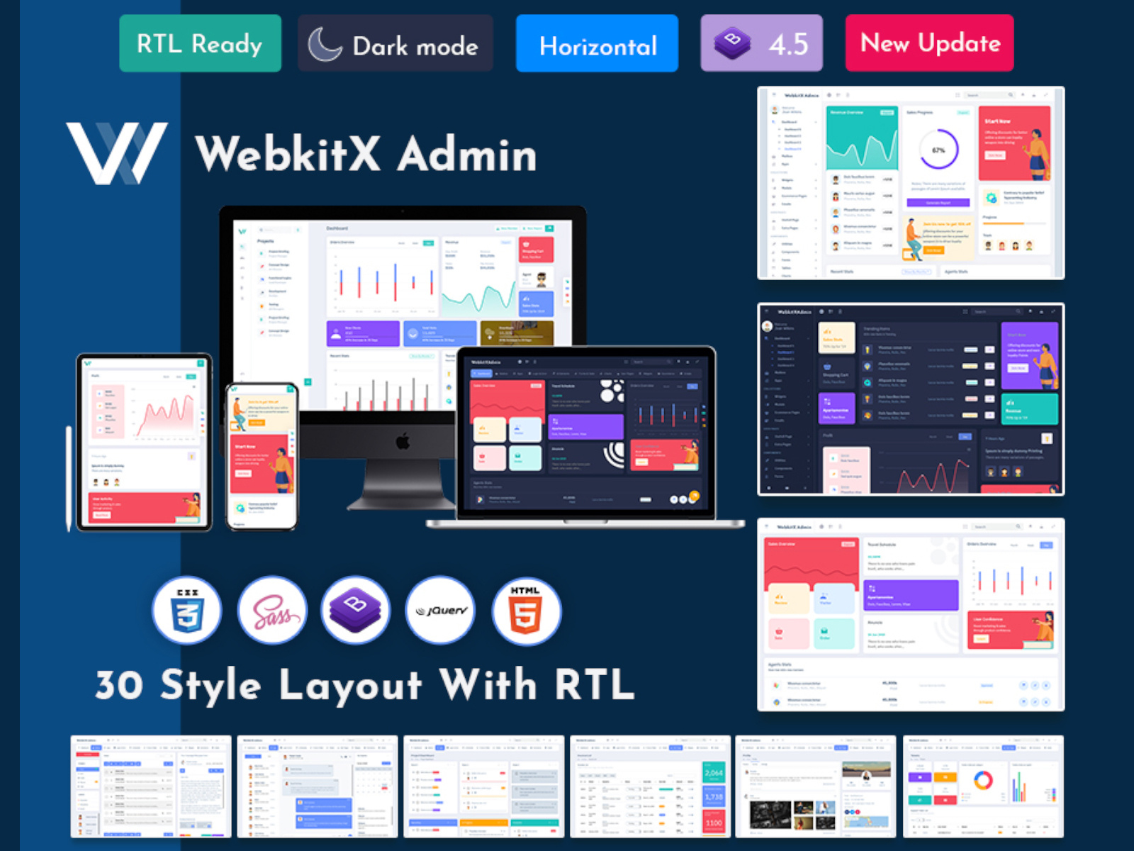 WebkitX - Bootstrap Admin Dashboard Template & User Interface by Dipesh Patel 🚀 on Dribbble