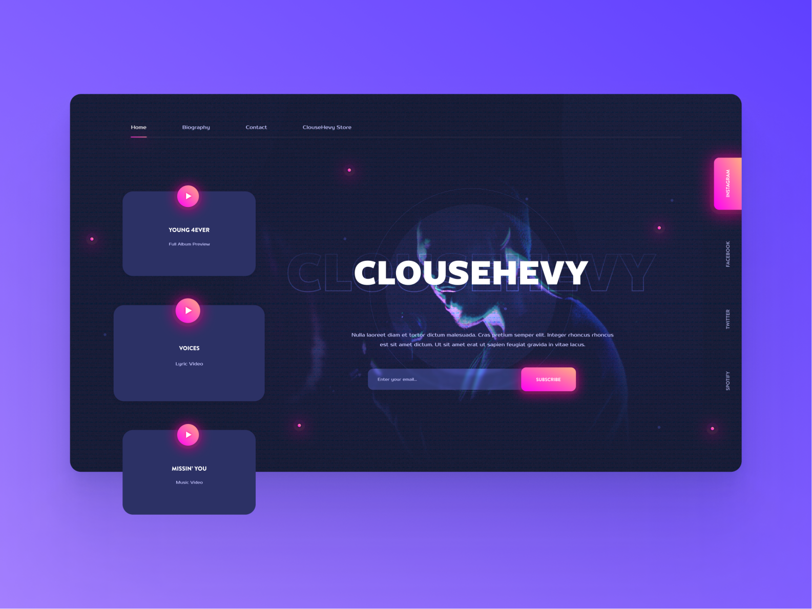 Clousehevy Web Design Mockup by Wes on Dribbble
