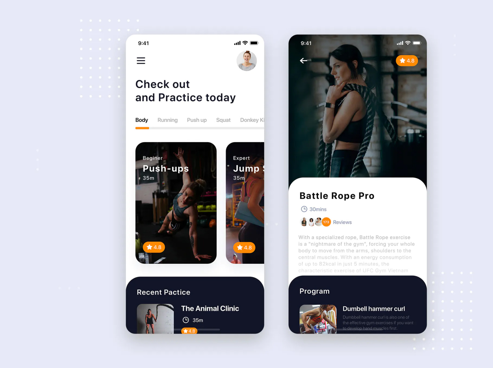 Fitness Training Mobile App UI by Nitesh Kumar on Dribbble