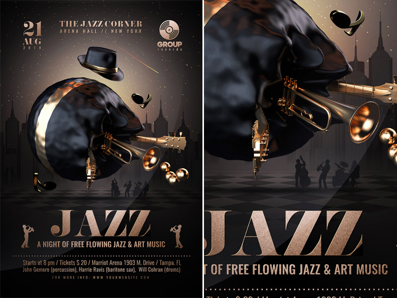 Jazz Flyer Template by Rembassio_Rojansson on Dribbble