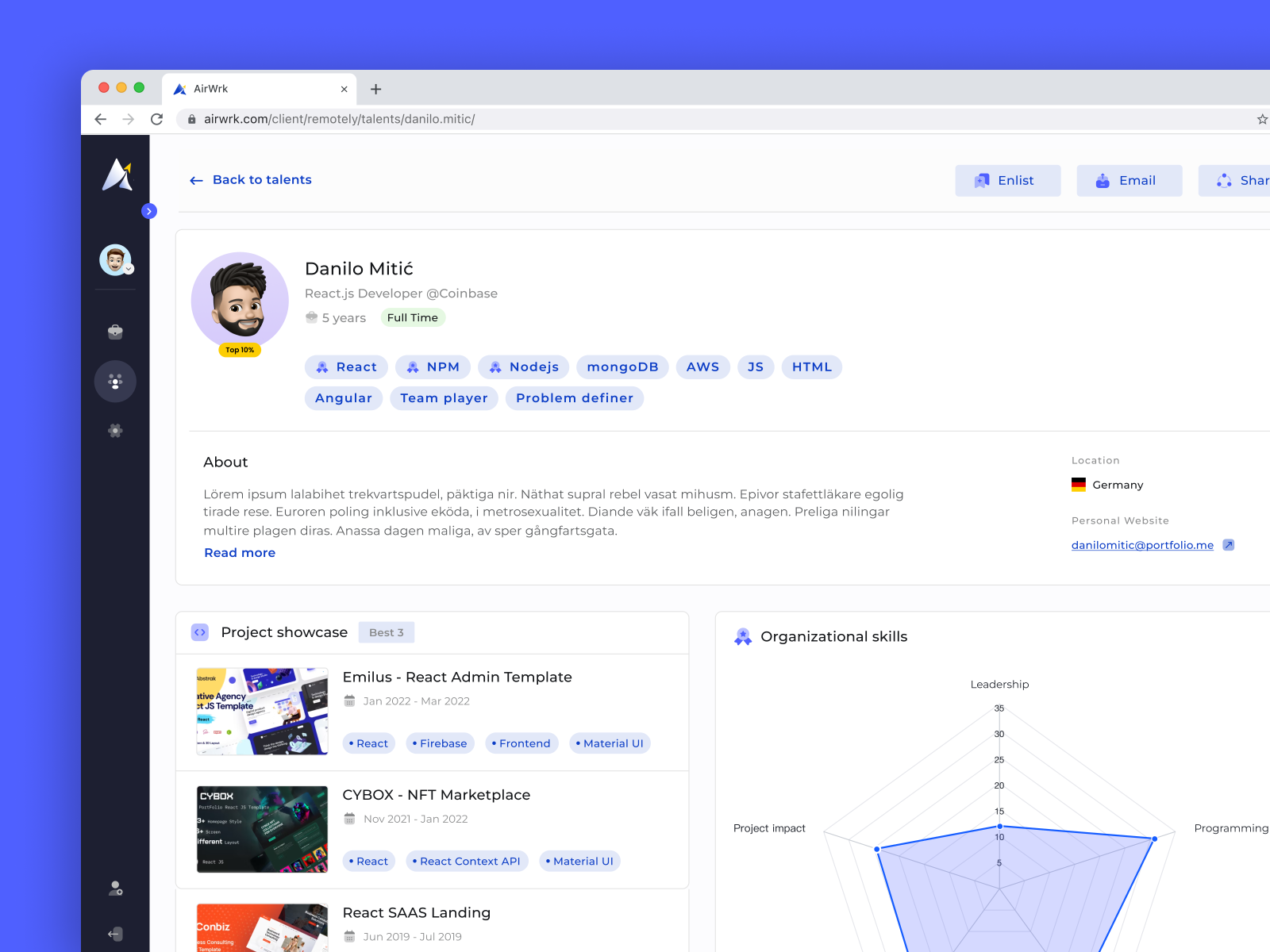 Talent Profile - Hiring Platform by Asif Kabir on Dribbble