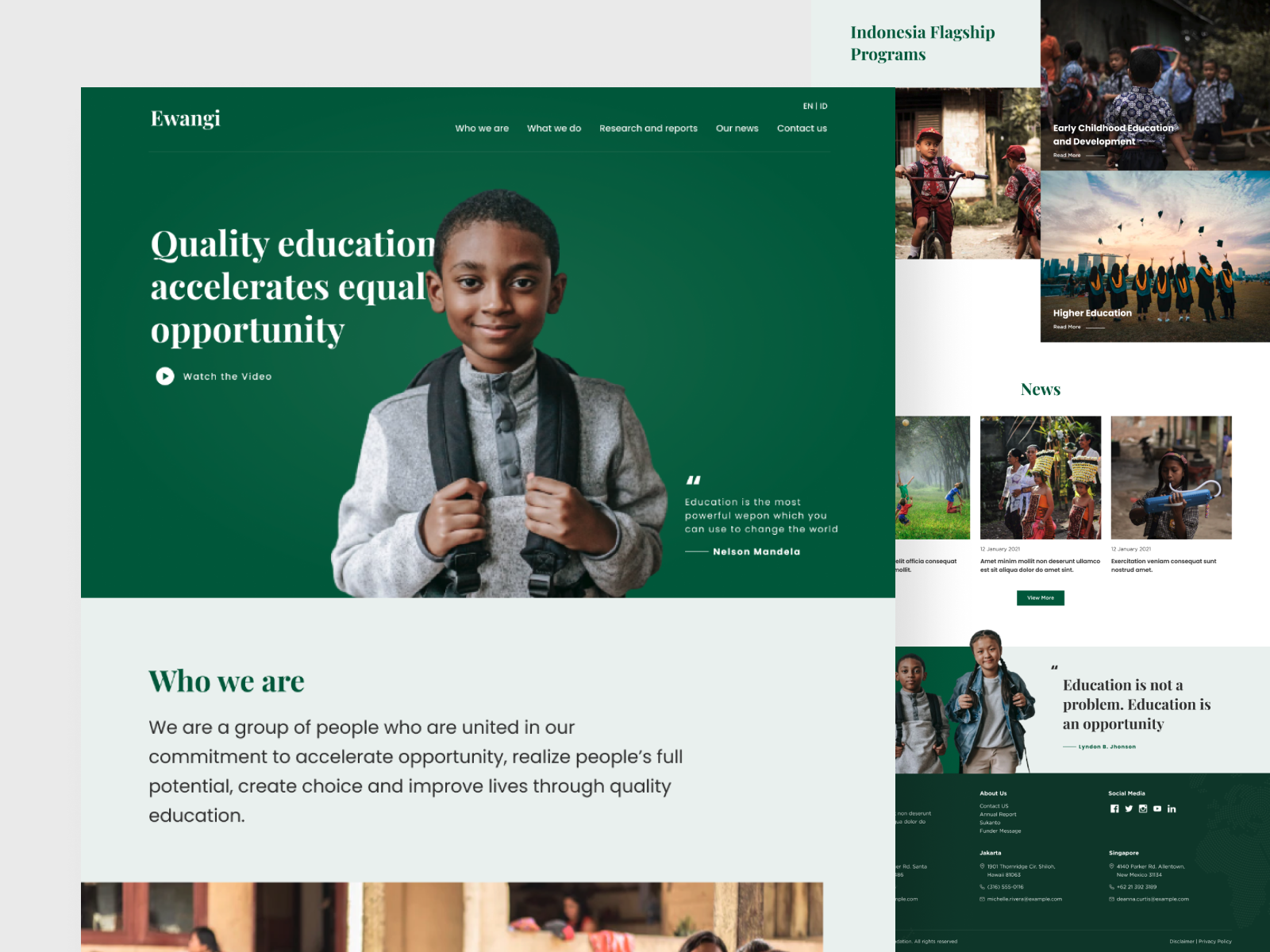 Ewangi Foundation - Web Design by Riduwan Gustama on Dribbble