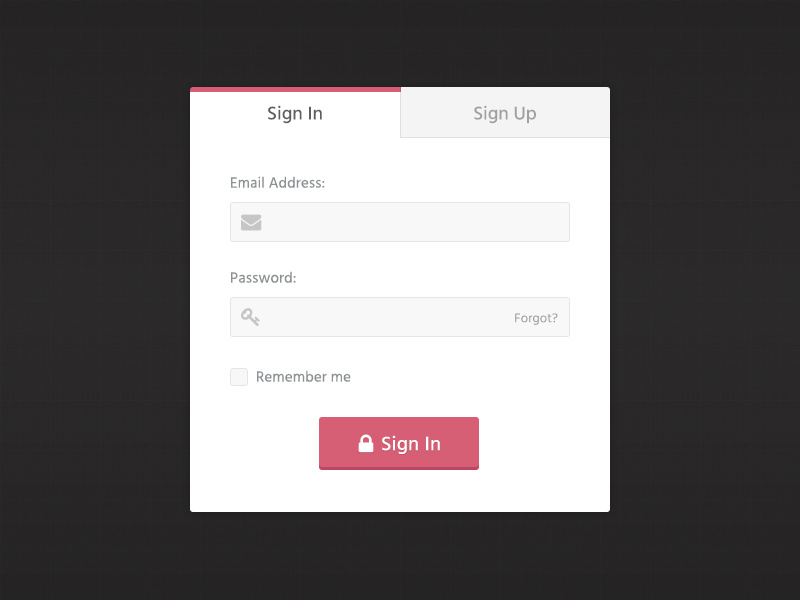 Red Login Form by Seb Kay on Dribbble