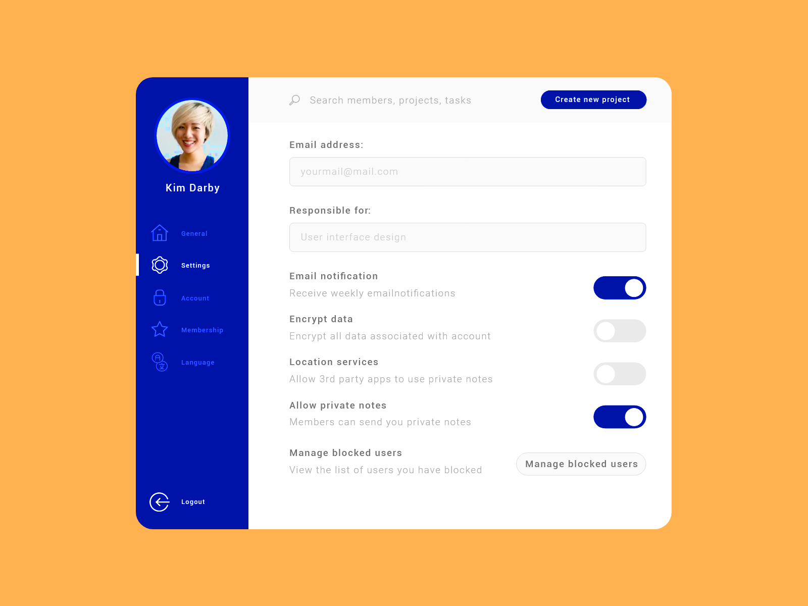 Daily UI Challenge - Settings by Adam Bali on Dribbble