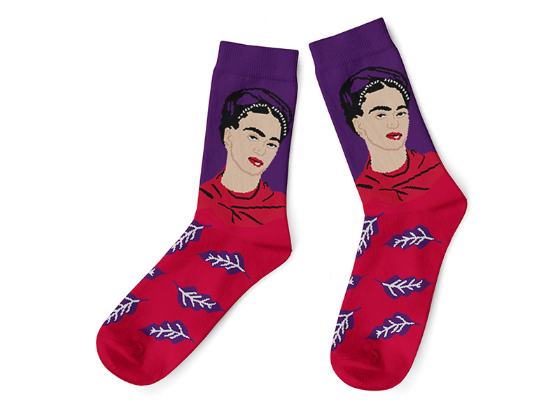 Frida Kahlo | Sock Design | Pattern Graphic by Marko Micic - Wizzitex - Draw me a sock on Dribbble