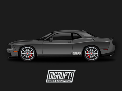Dodge Challenger SRT Hellcat Vector by Disrupt - Dribbble