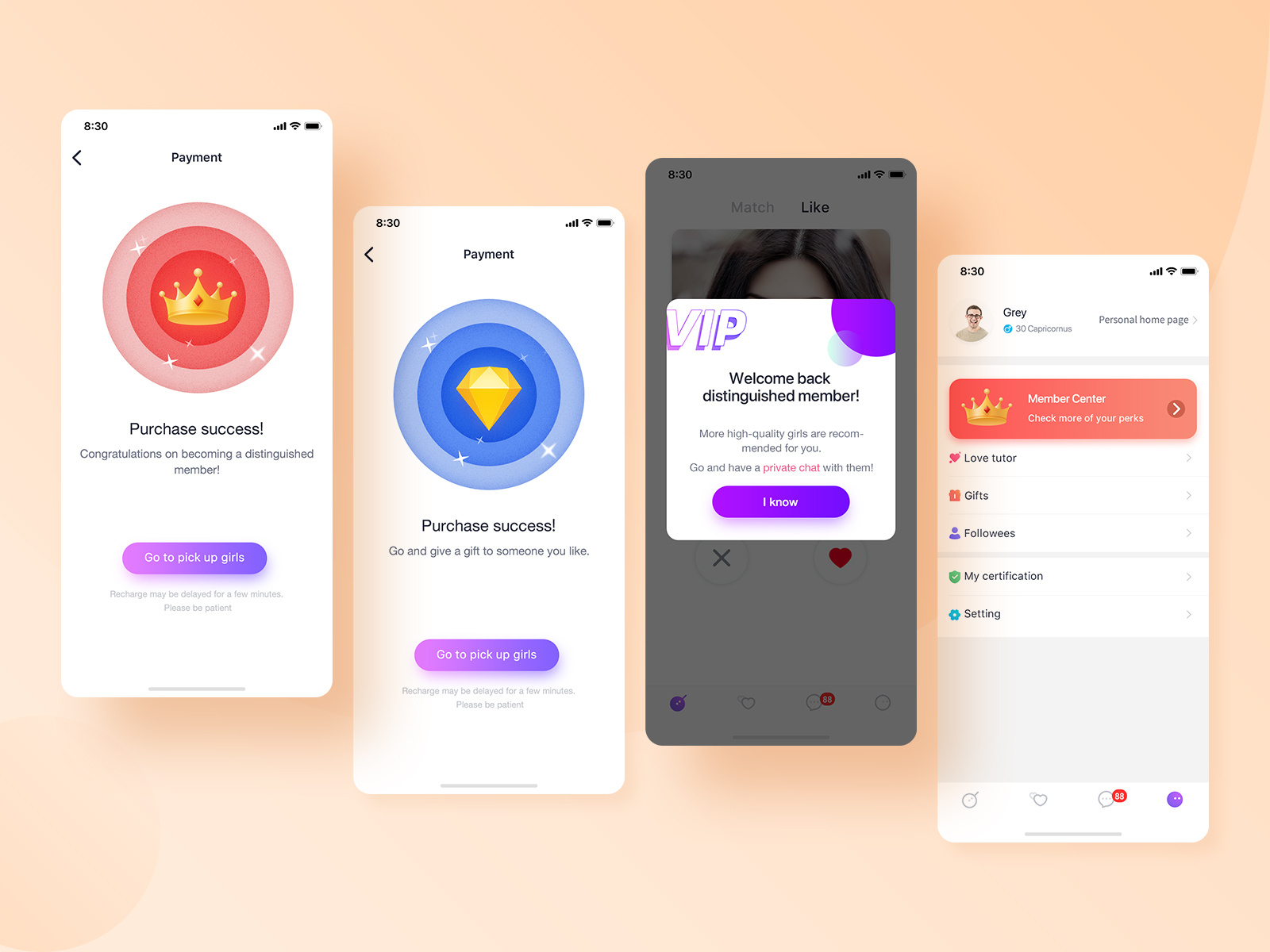 SOCIAL APP UI Ⅱ by Grey for innn on Dribbble