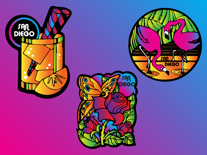San Diego Stickers by Anoki Net on Dribbble