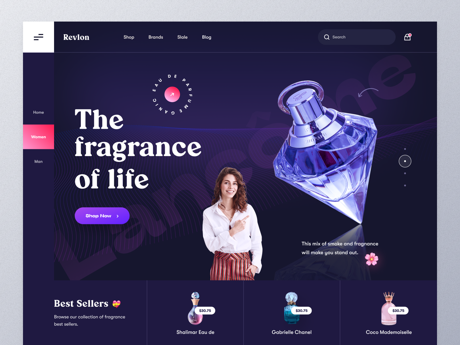 Perfume Store website by Farzan Faruk on Dribbble