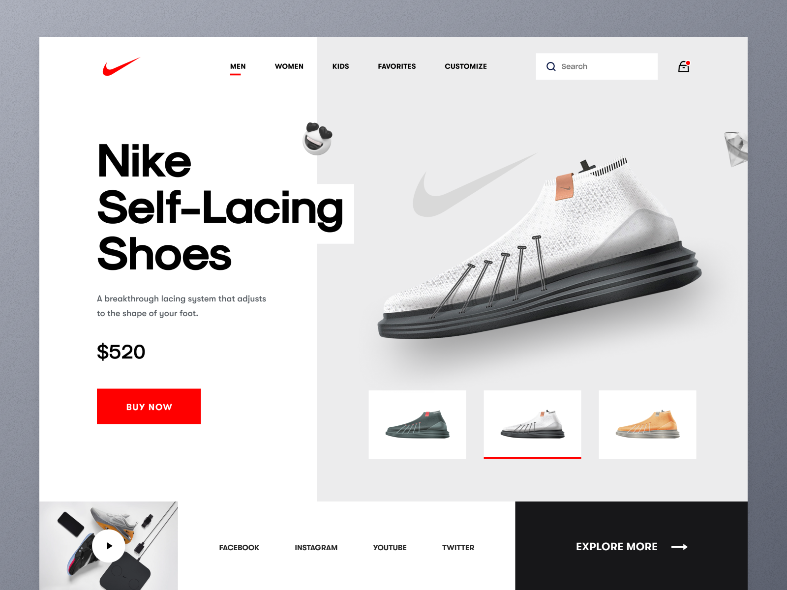 Nike Landing Page Concept By Farzan Faruk For Orizon UI UX Design 