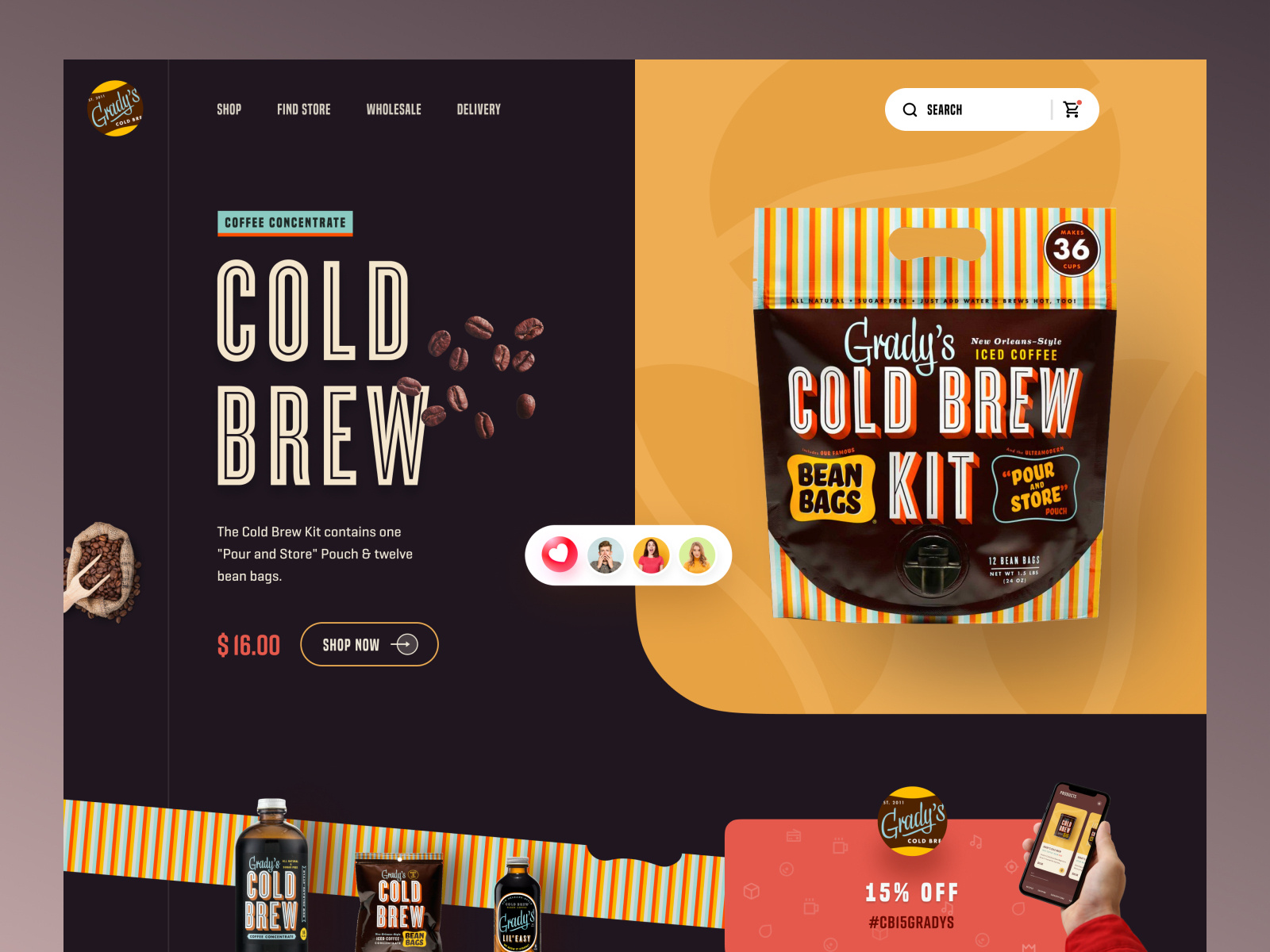 Coffee Product Landing Page by Farzan Faruk for Rylic Studio on Dribbble