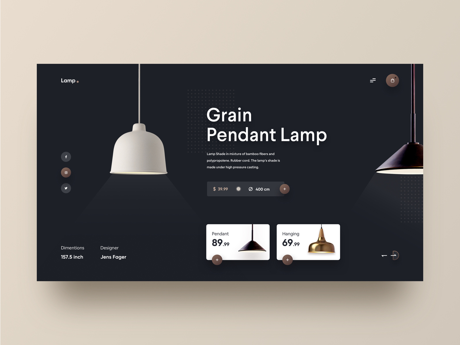 Pendant Lamp Web UI by Farzan Faruk on Dribbble