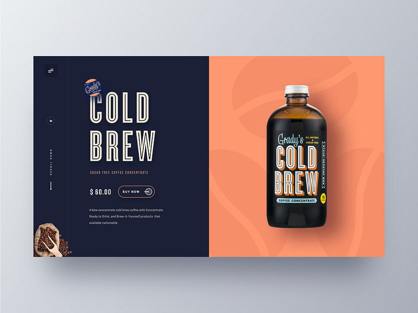 Cold Brew Coffee web UI by Farzan Faruk for Hiwow on Dribbble