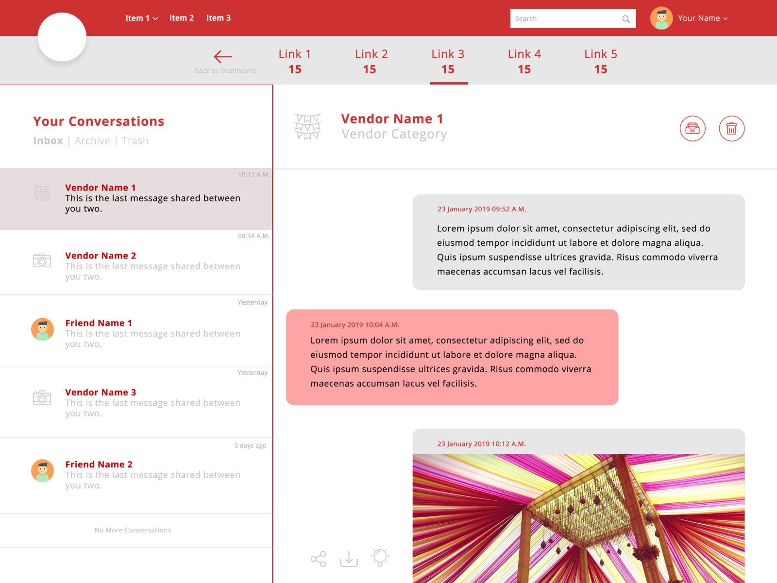 Messages Screen Mockup by Iktedar Bin Masud on Dribbble