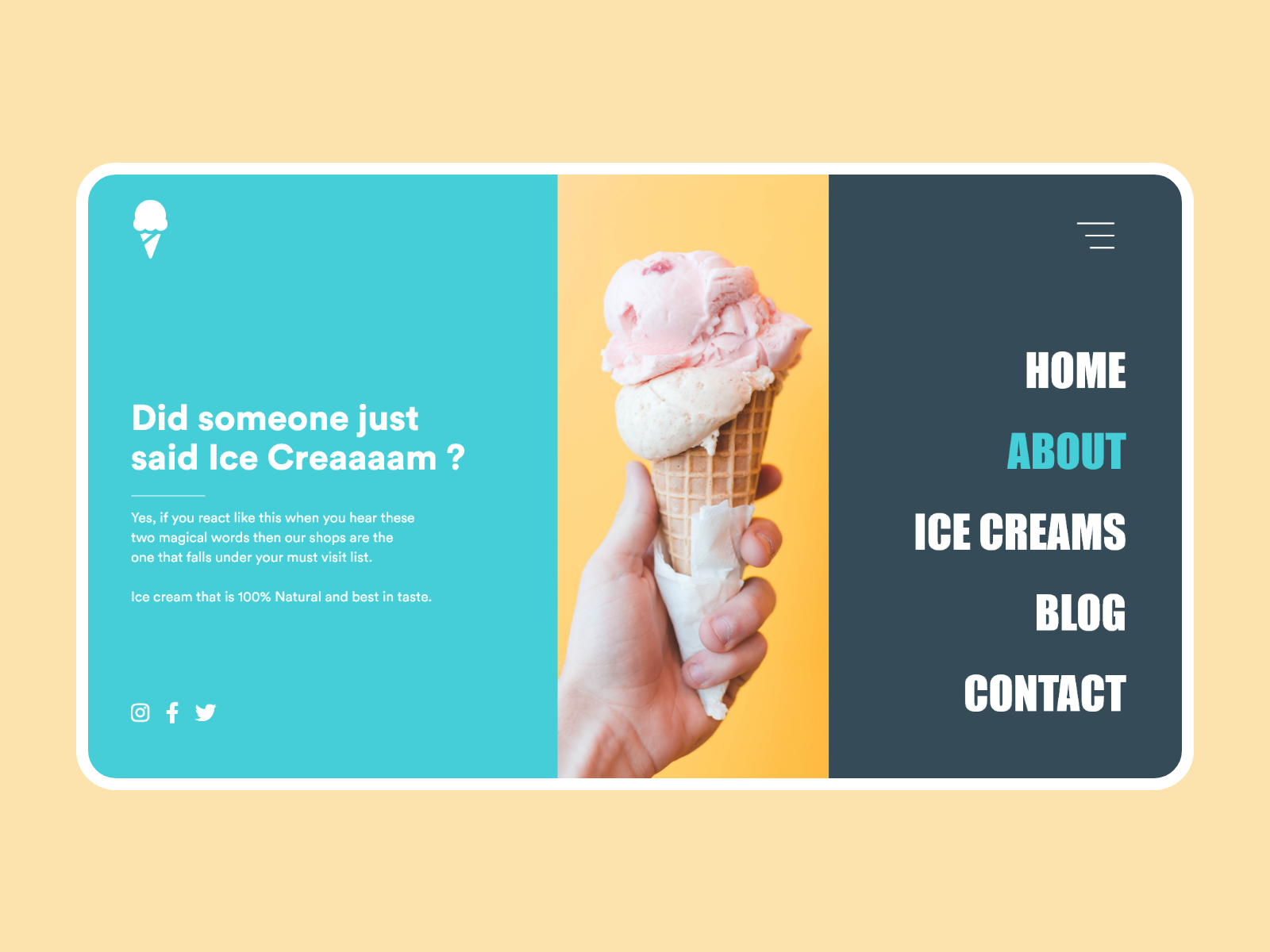 Landing Page for Ice Cream Shop by SPEC INDIA on Dribbble