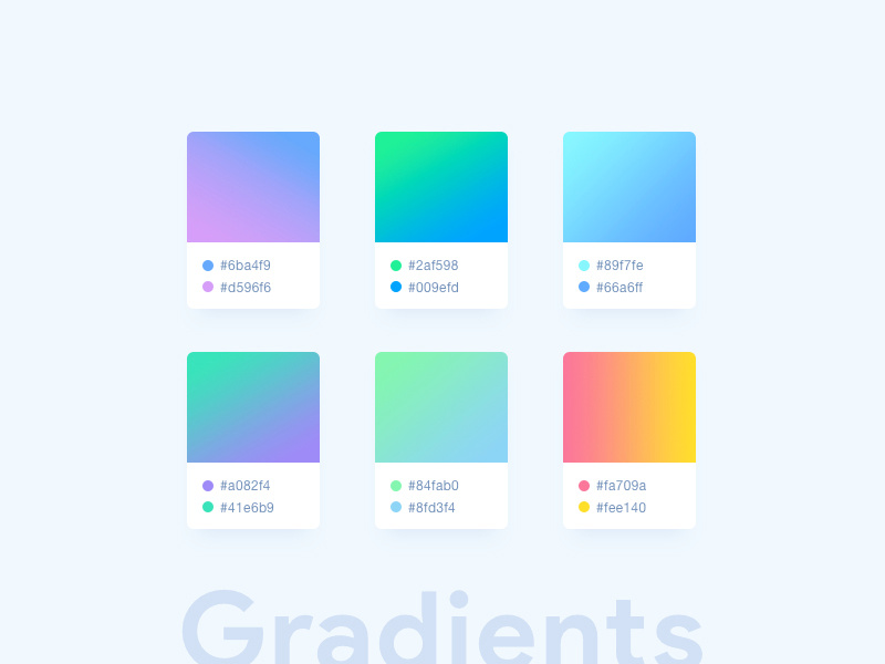 Clean web gradients options + Free PSD by Kuldip Patel on Dribbble