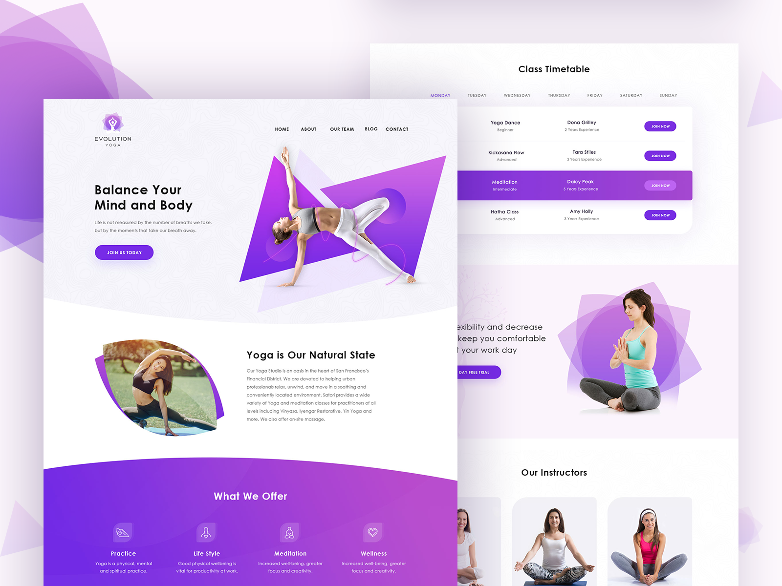Web Design for a Yoga Studio by Radon5 on Dribbble