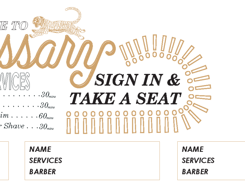 Commissary Sign in Sheet by Gabs on Dribbble