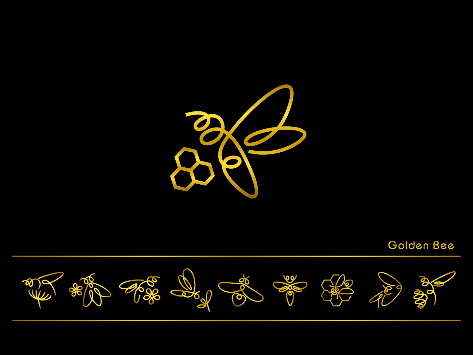 Golden bee - Logo & Brand 1 by Aylin Hakova on Dribbble
