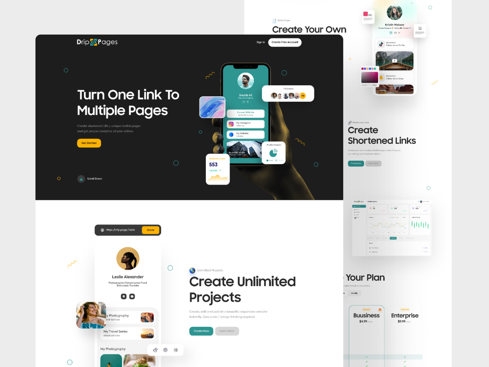 Drip Pages Website Redesign by Shakib on Dribbble