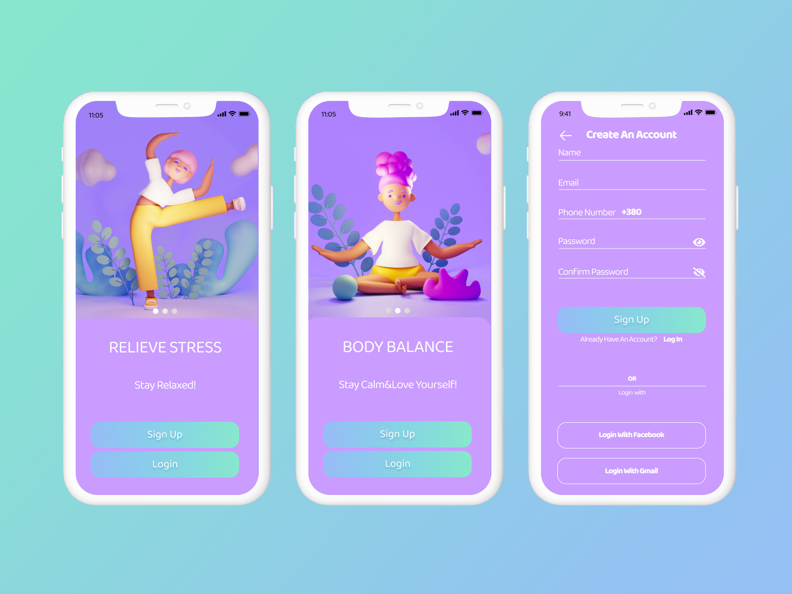 Yoga Meditation App by Victoria on Dribbble