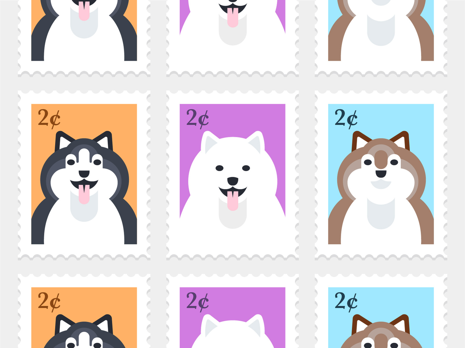 dog stamps by Chelsea (Rosendahl) Miller on Dribbble