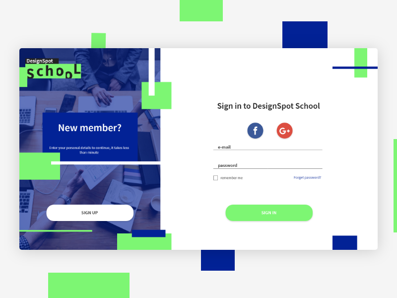 DesignSpot School Login by Daria Savinkina on Dribbble