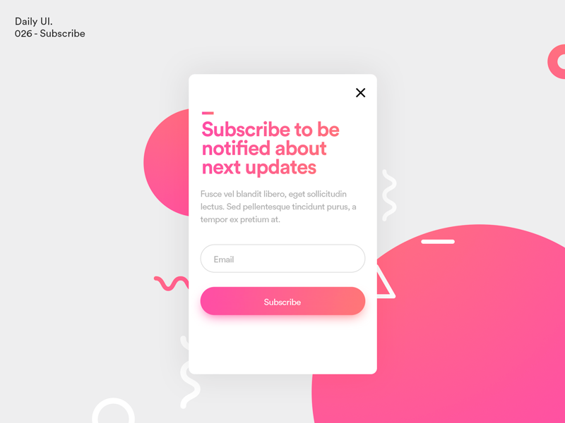 Daily UI - Subscribe by David Jurin on Dribbble