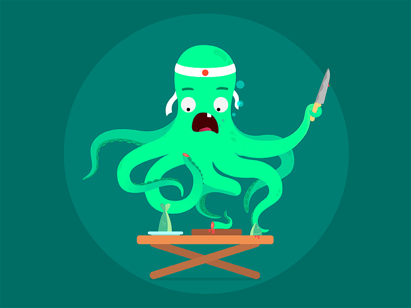 octopus cook by glowworm on Dribbble