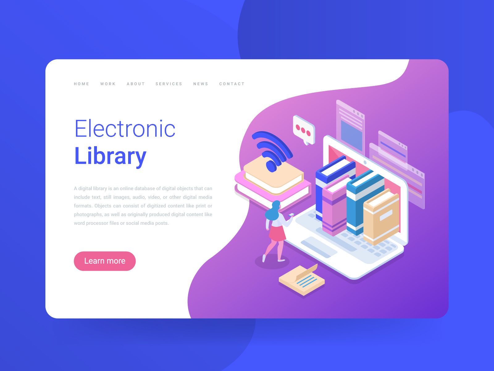Electronic Library landing page by Alina Putsyk on Dribbble