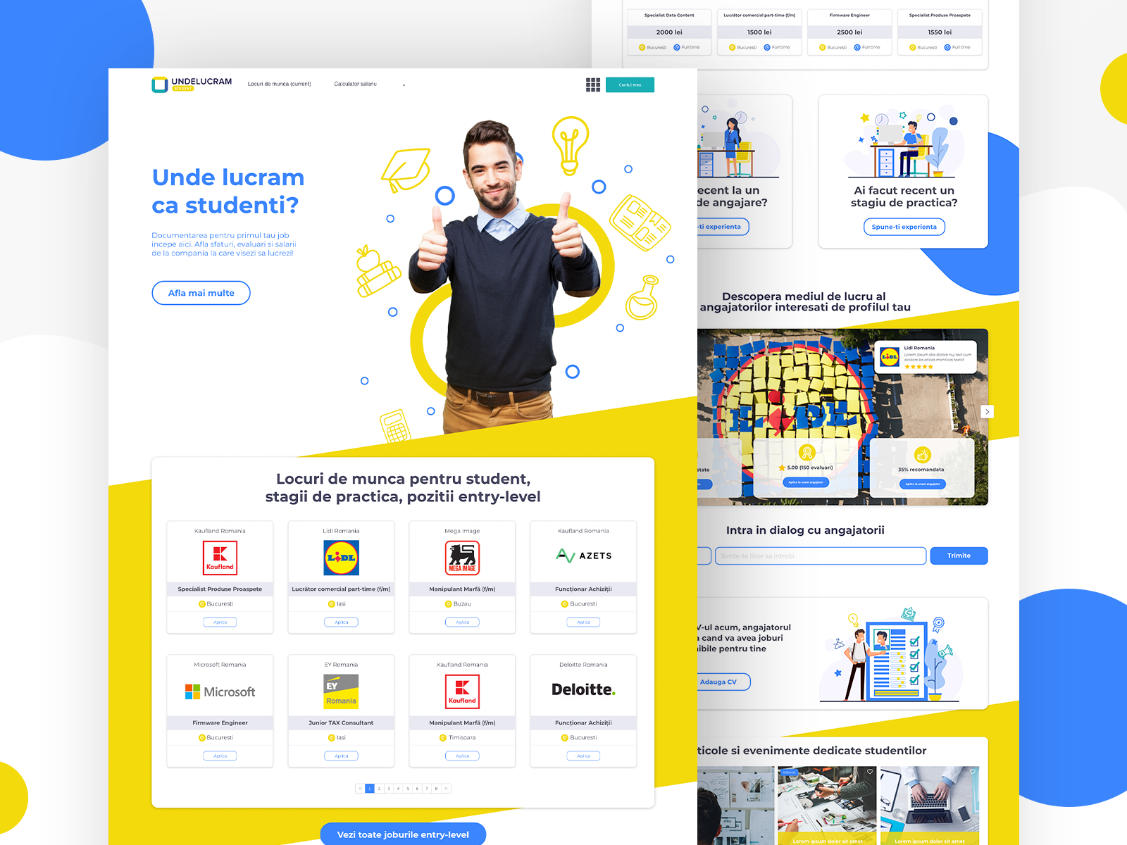 Student Entry Level Job Portal by Nicu Zaporojan on Dribbble
