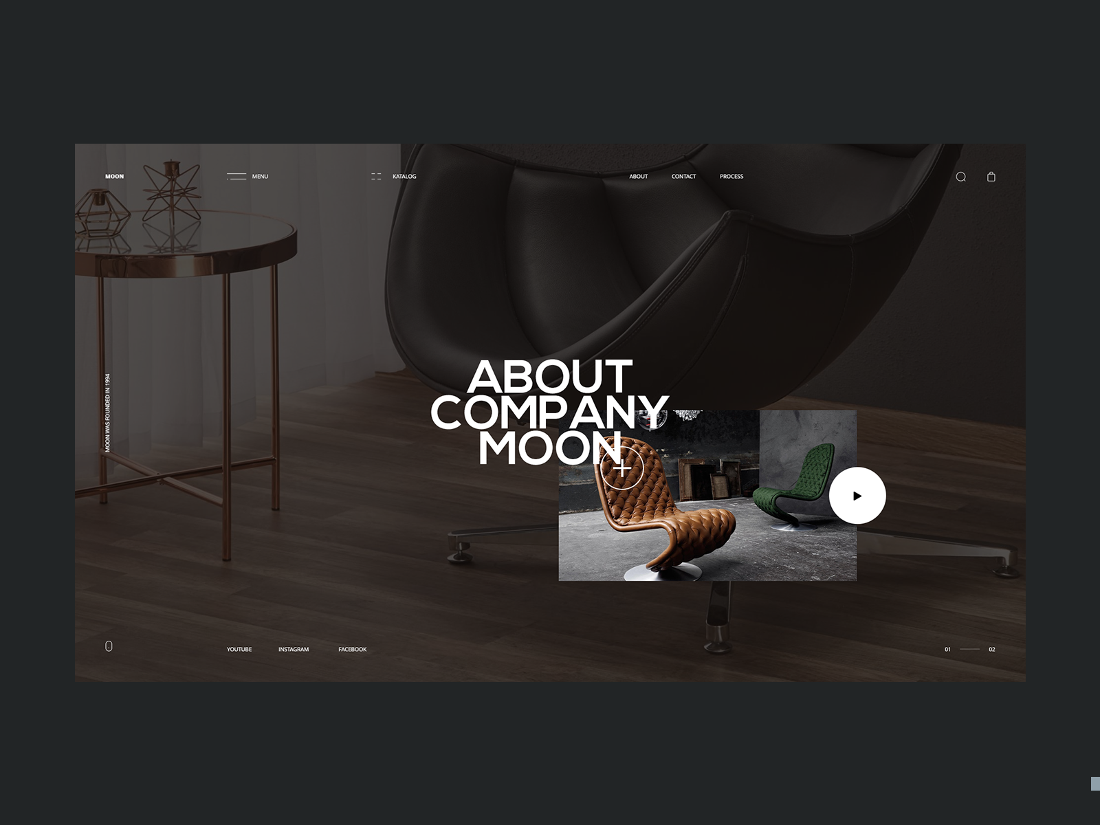 About company MOON by Denys Fedorov on Dribbble
