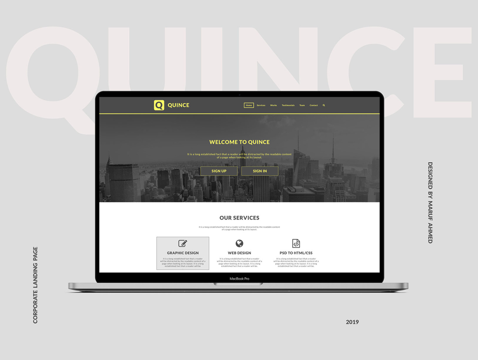 Quince, Corporate Website Landing Page by Maruf Ahmed on Dribbble