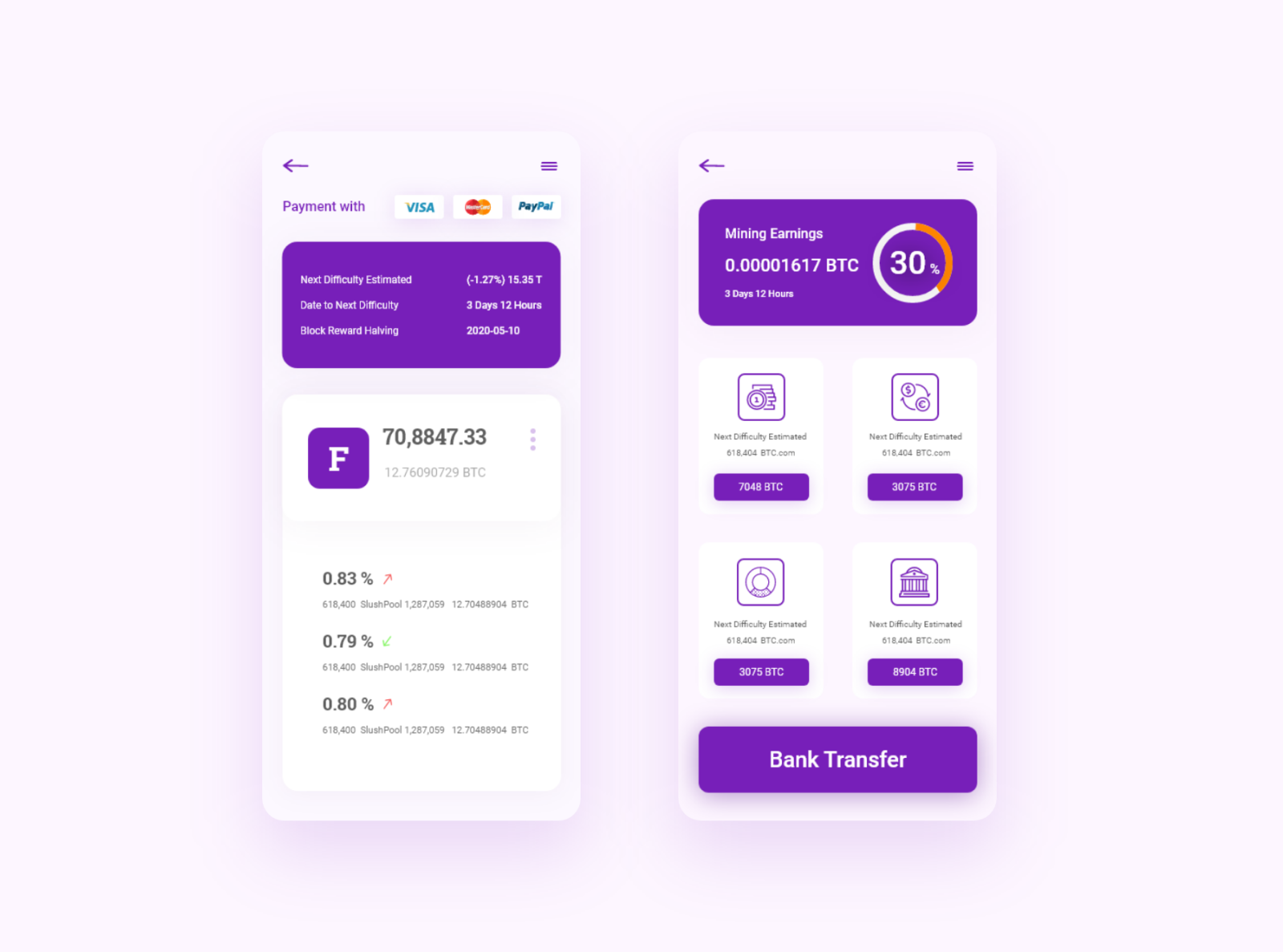 btc product that manages your bank transfer by Sourav Aich on Dribbble