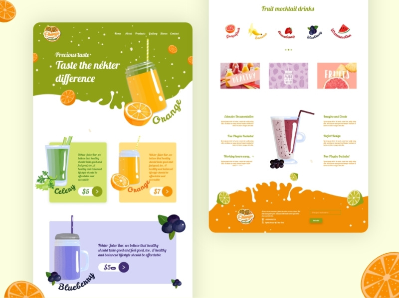 Juice bar web user interface by Sourav Aich on Dribbble