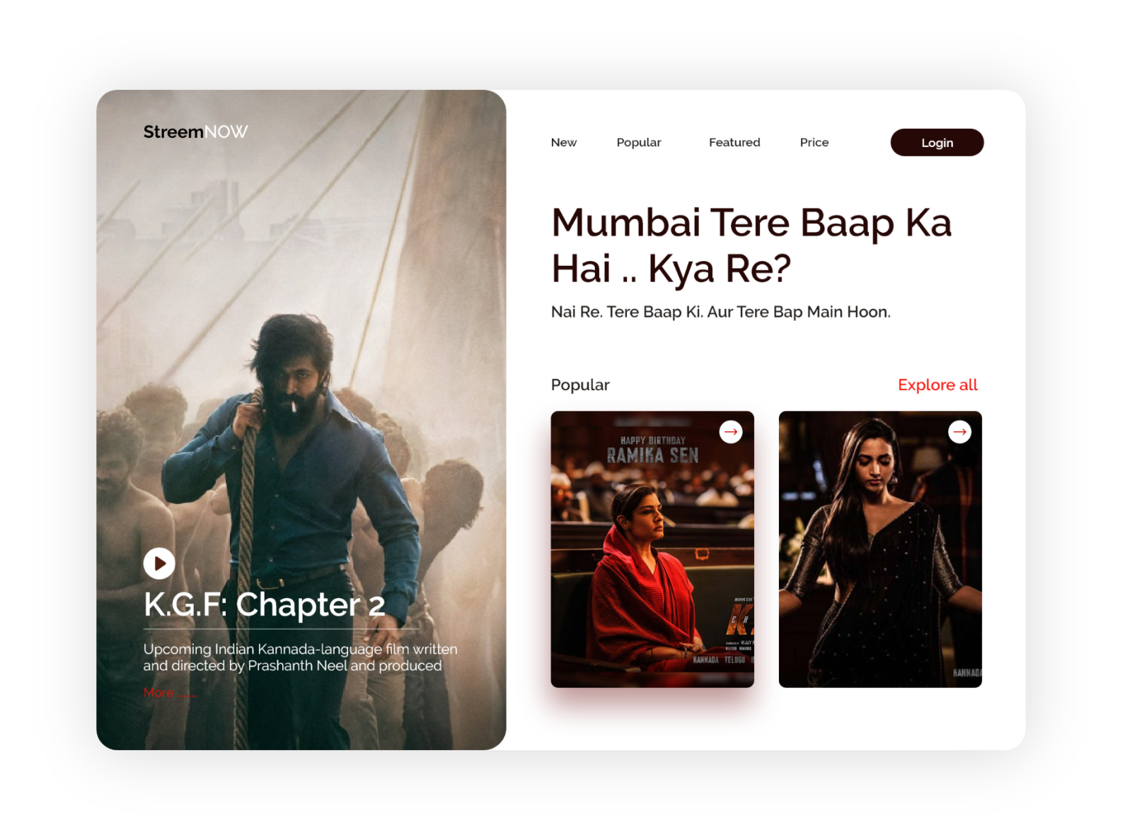 Online Movie demand website User Interface by Sourav Aich on Dribbble