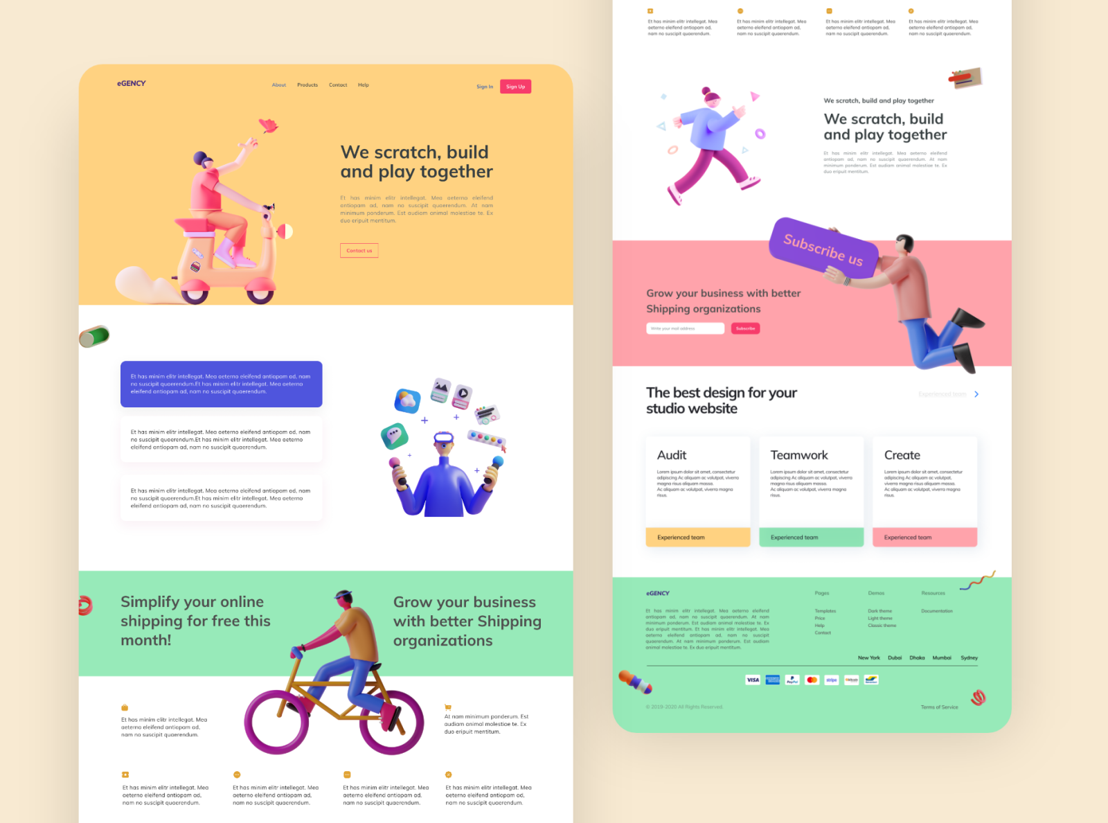 Agency landing page by Sourav Aich on Dribbble