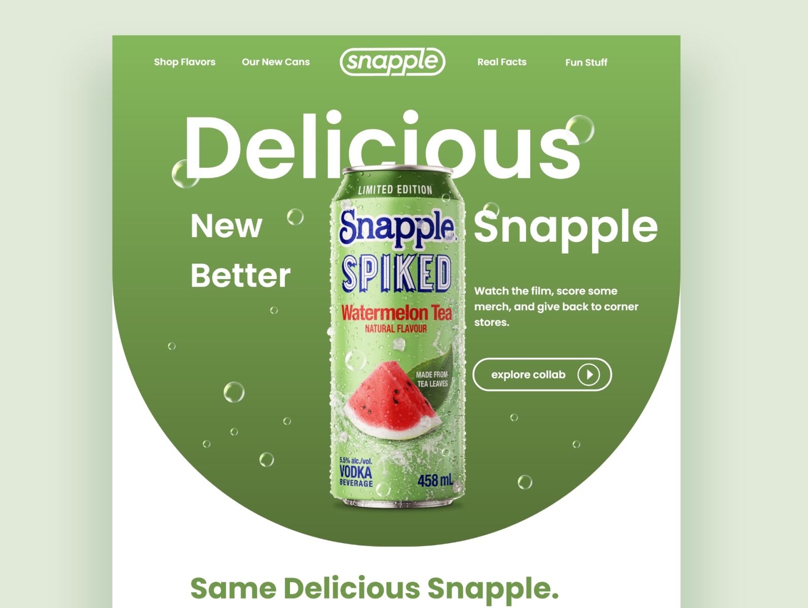 Snapple landing page redesign by Sourav Aich on Dribbble