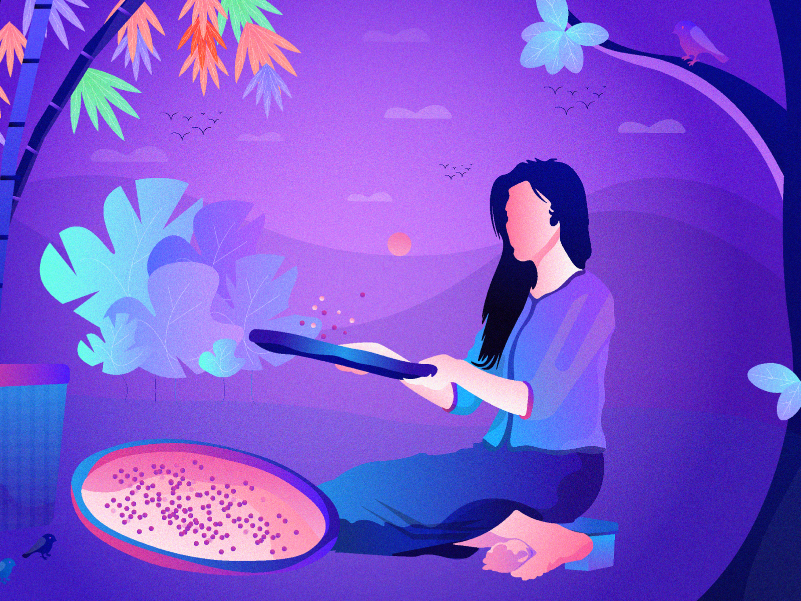 Girl Illustration by Sourav Aich on Dribbble