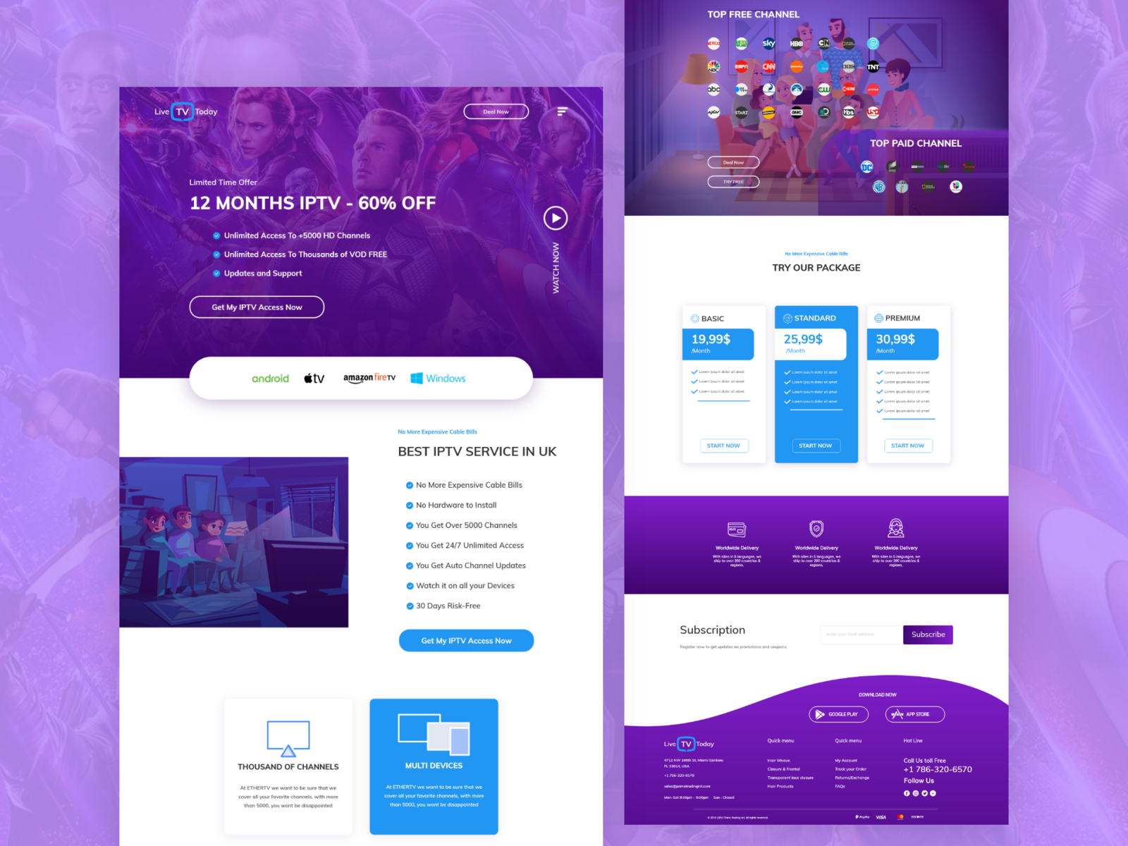 IPTV Website user interface by Sourav Aich on Dribbble
