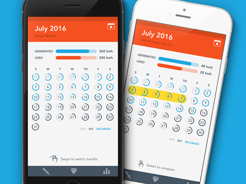 Solar Month View by Andrew Zimmer on Dribbble