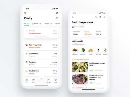 Ultimate pantry management app by Jakub Kuik for Netguru on Dribbble
