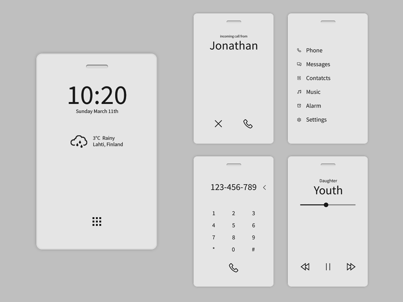 Minimalistic Mobile UI - Light by Teemu Juvonen on Dribbble