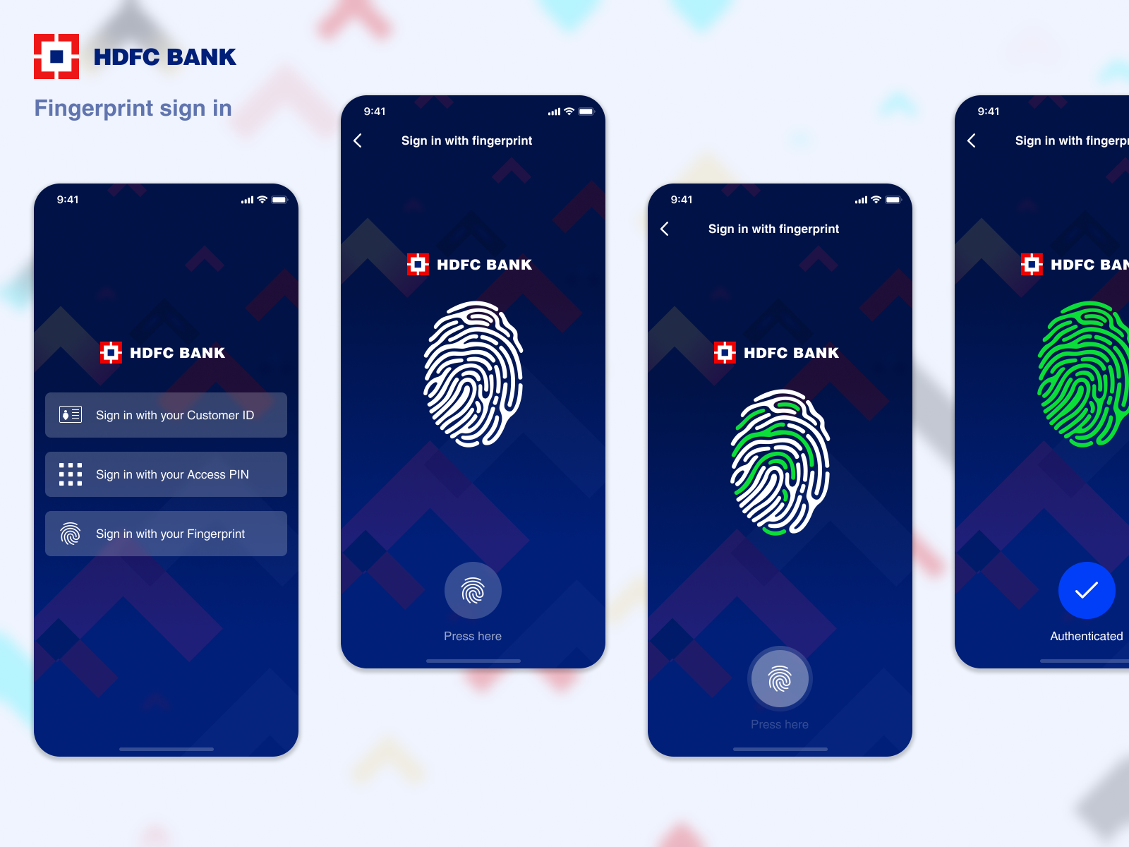 HDFC Bank Redesign - Fingerprint Sign in by Sagar Patil on Dribbble