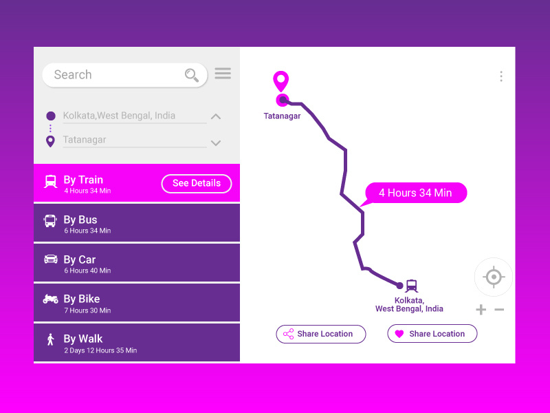 Just finished my 20th design for #dailyui #020 Location Tracker by ...